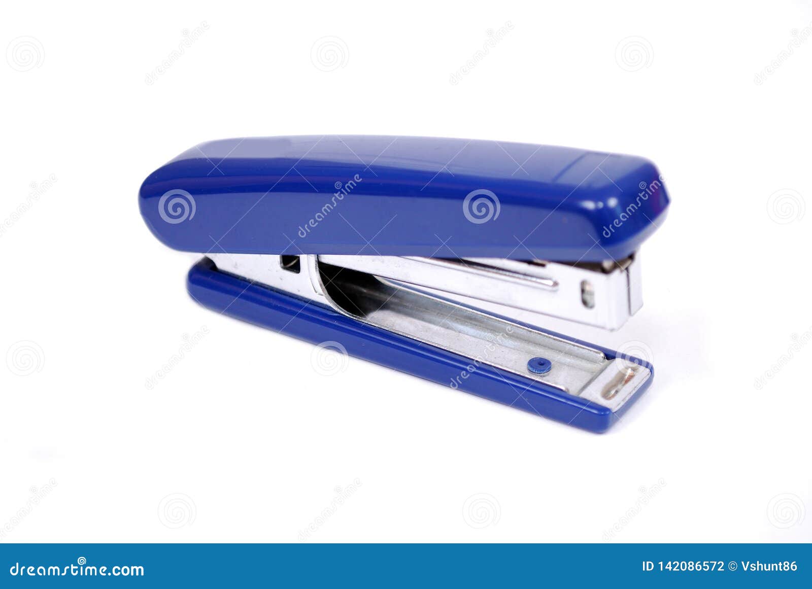 The Blue Small Stapler on a White Background. Stock Photo - Image of ...