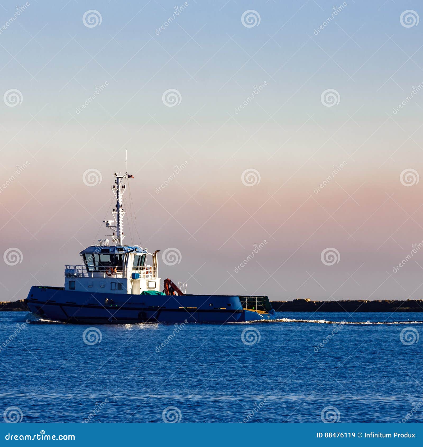 Blue small tug ship stock image. Image of transport, europe - 88476119