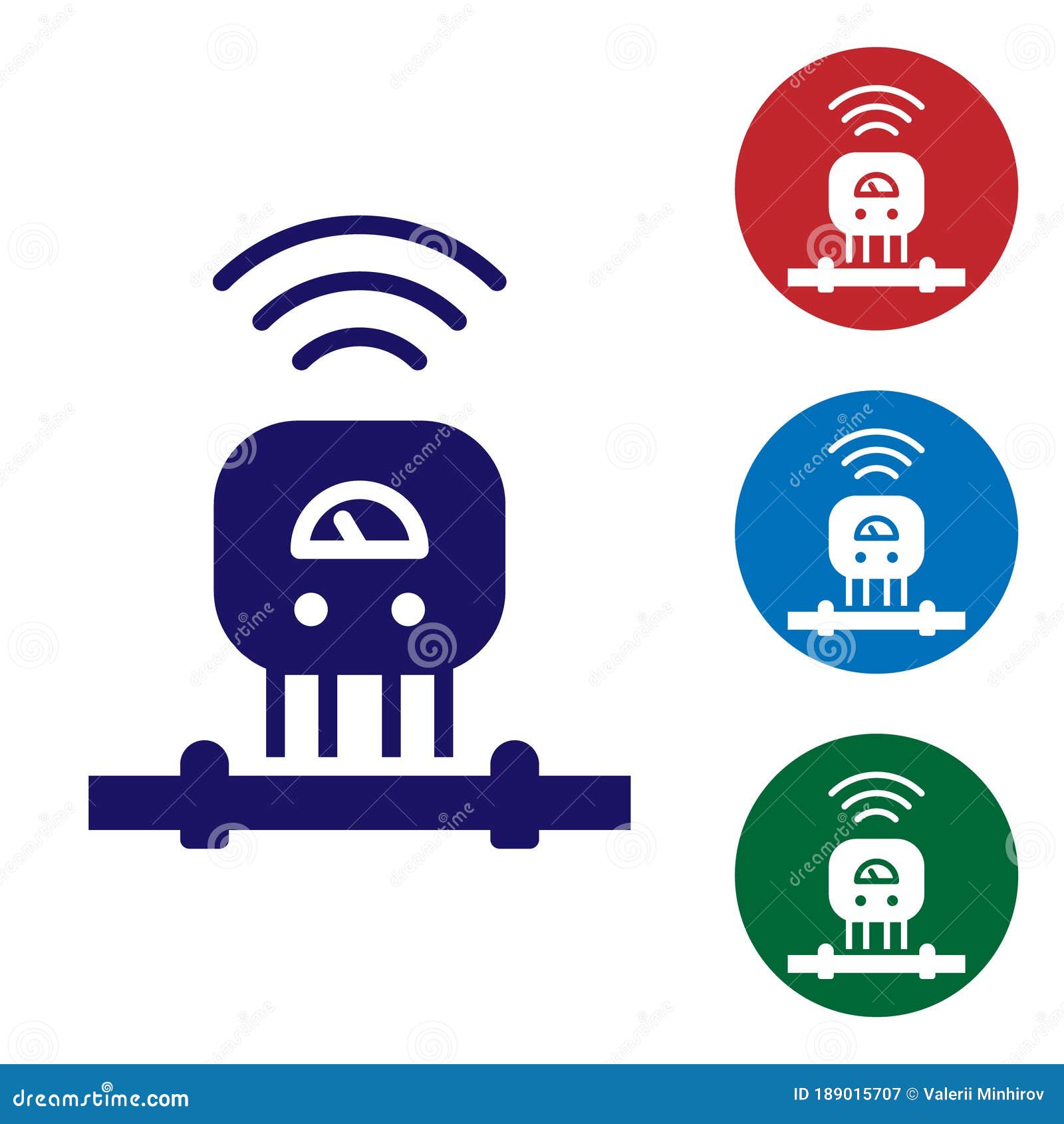 Blue Smart Sensor System Icon Isolated on White Background. Internet of ...