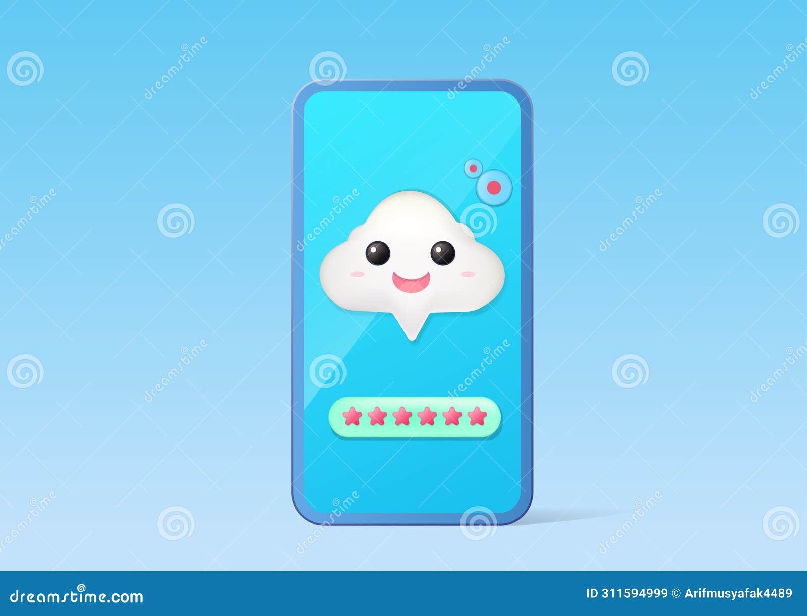 3d Cute Notification Blue Holographic Bell Icon For Social Media ...