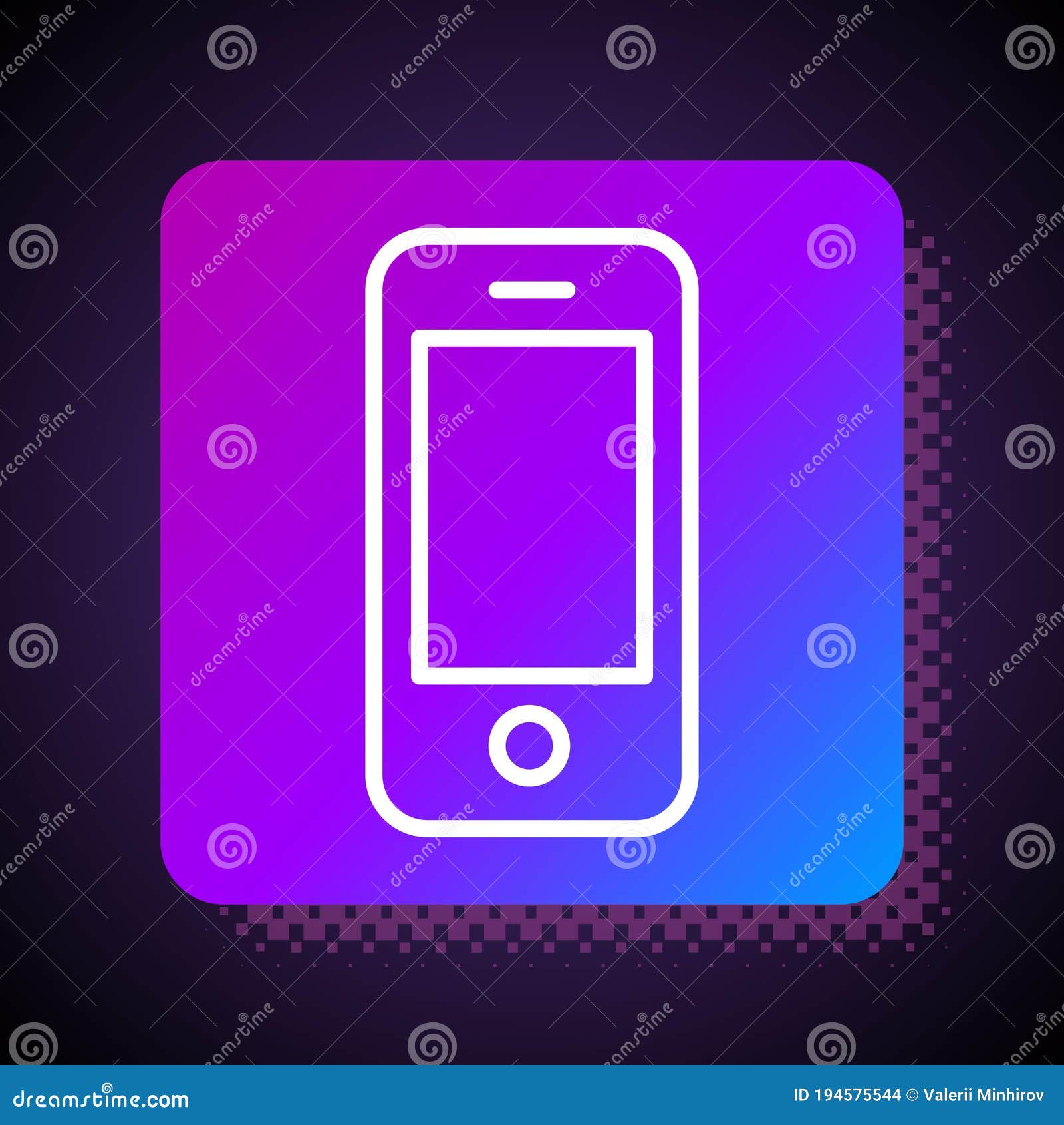 Blue Smartphone, Mobile Phone Icon Isolated on Yellow Background ...