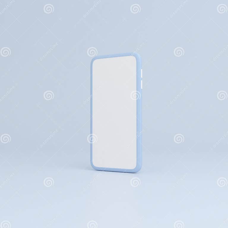 Blue Smartphone on Studio Background Stock Illustration - Illustration ...