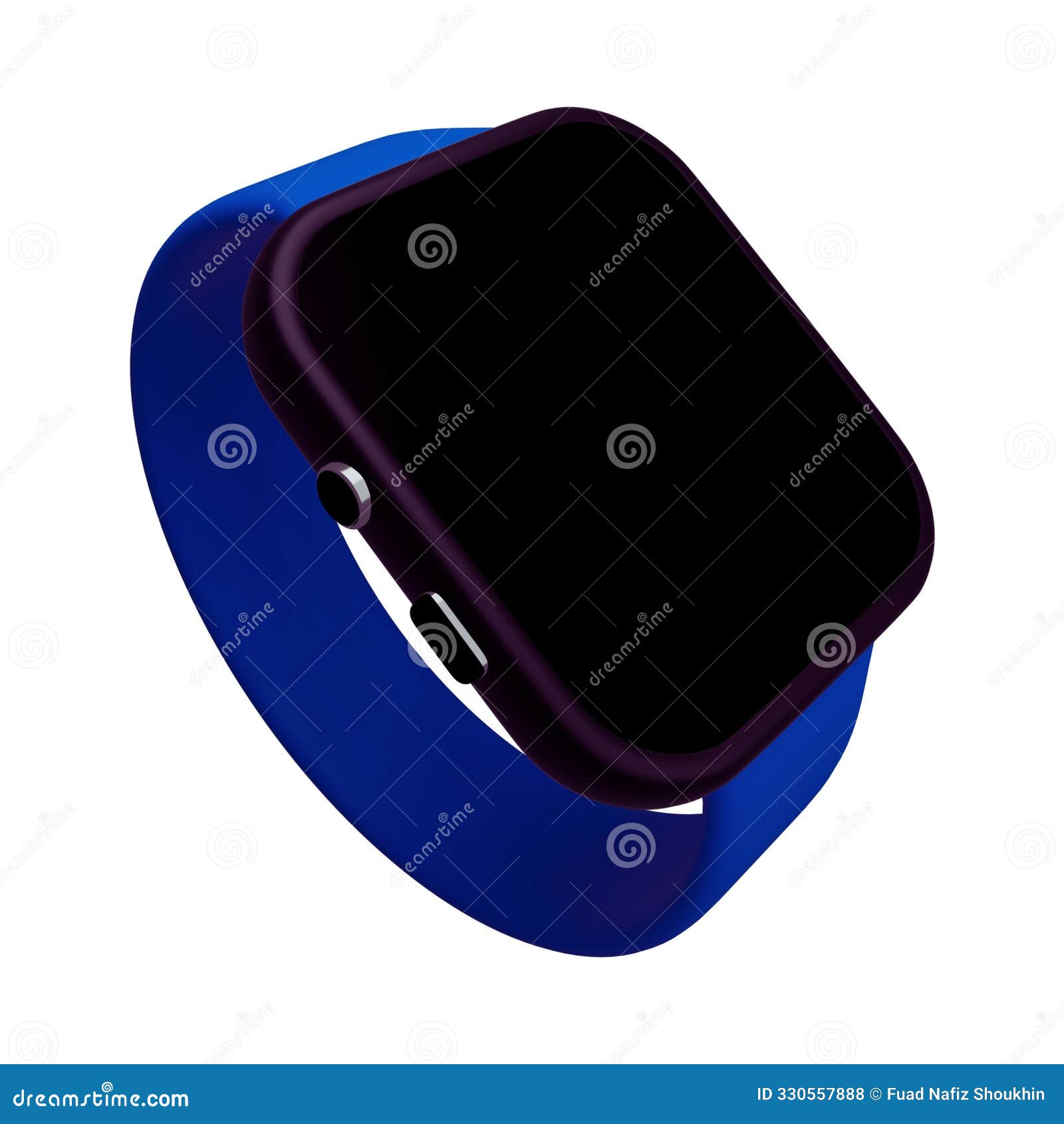 Blue Smartwatch 3d Icon Mockup Design Stock Illustration - Illustration ...