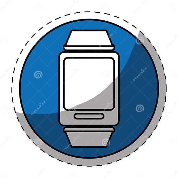 Blue Smartwatch Icon Image Design Stock Illustration - Illustration of ...