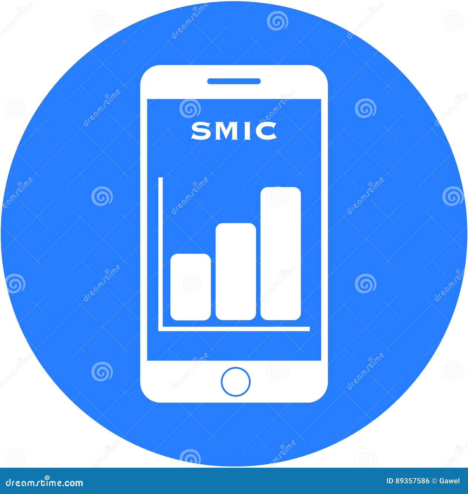 Blue Smic Acronym Design in a Flat Round Button Stock Illustration ...