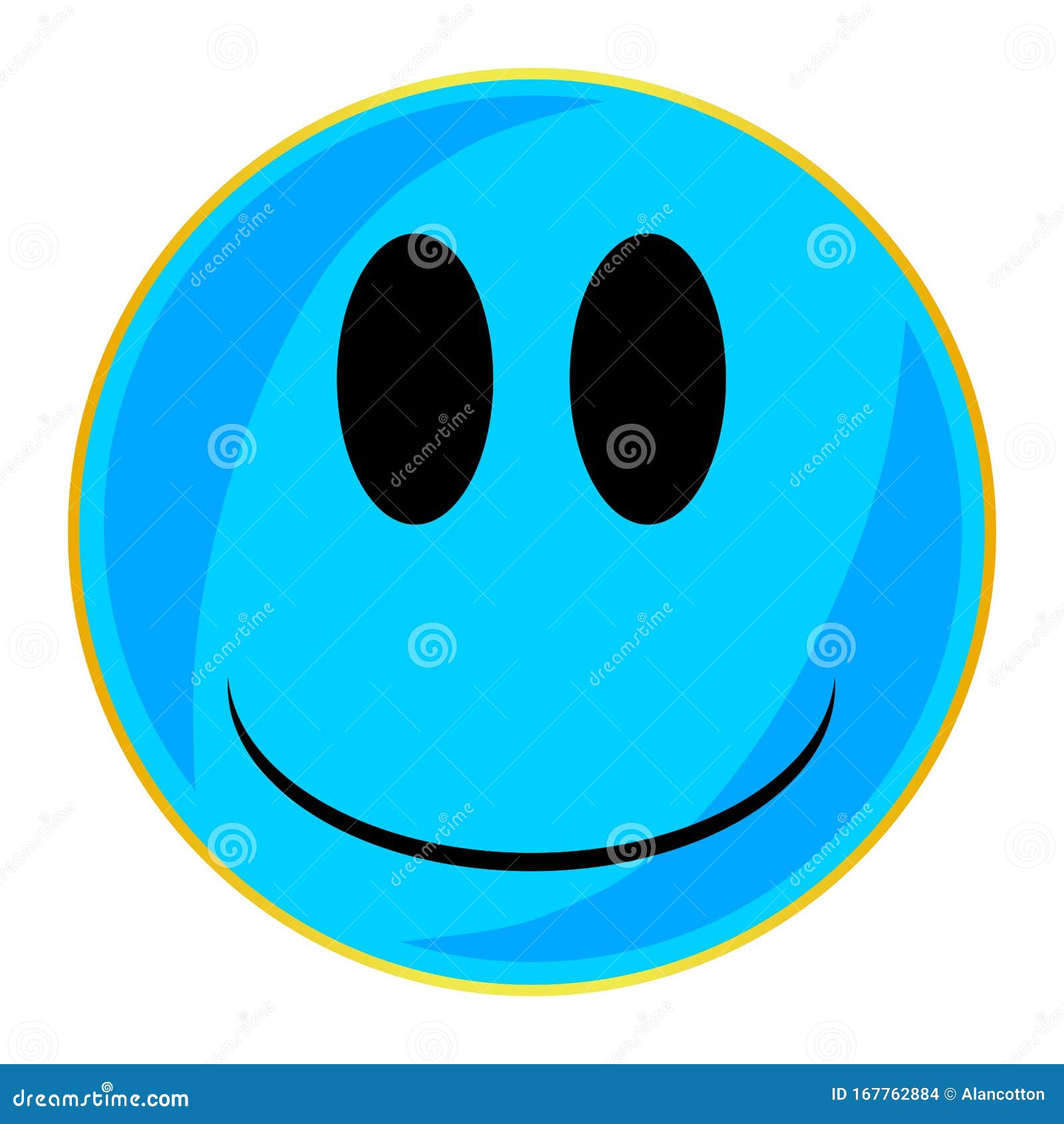 Blue Smile Face Button Isolated Stock Vector - Illustration of ...