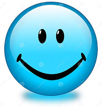 Blue Smiley Face Button stock illustration. Illustration of symbol ...