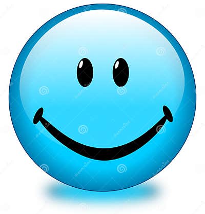 Blue Smiley Face Button stock illustration. Illustration of symbol ...