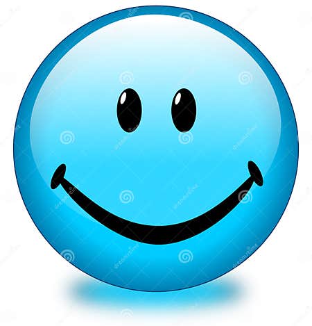 Blue Smiley Face Button stock illustration. Illustration of symbol ...