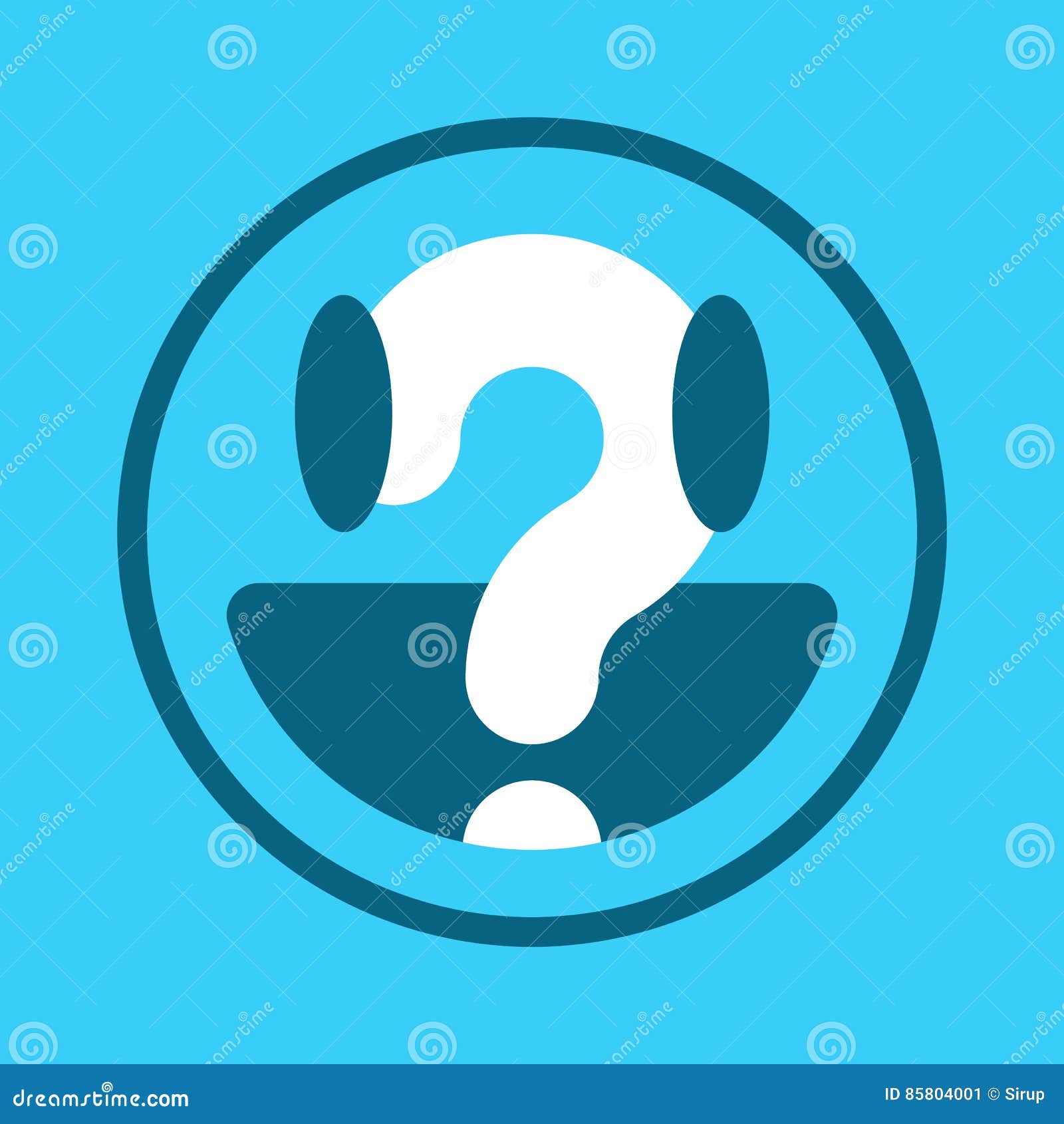 Blue Smiley Face Icon with Question Mark Stock Vector - Illustration of ...