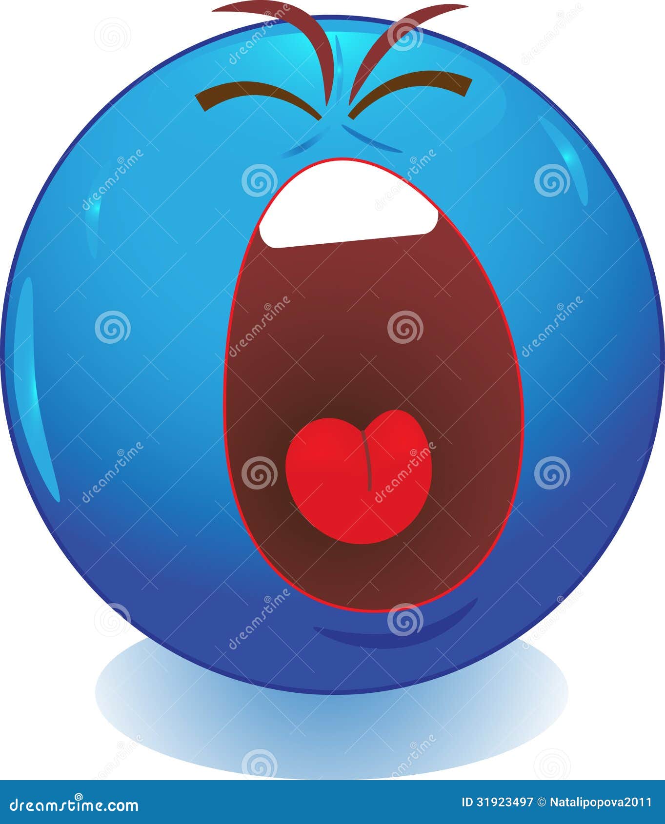 Blue smiley face screaming stock illustration. Illustration of isolated ...