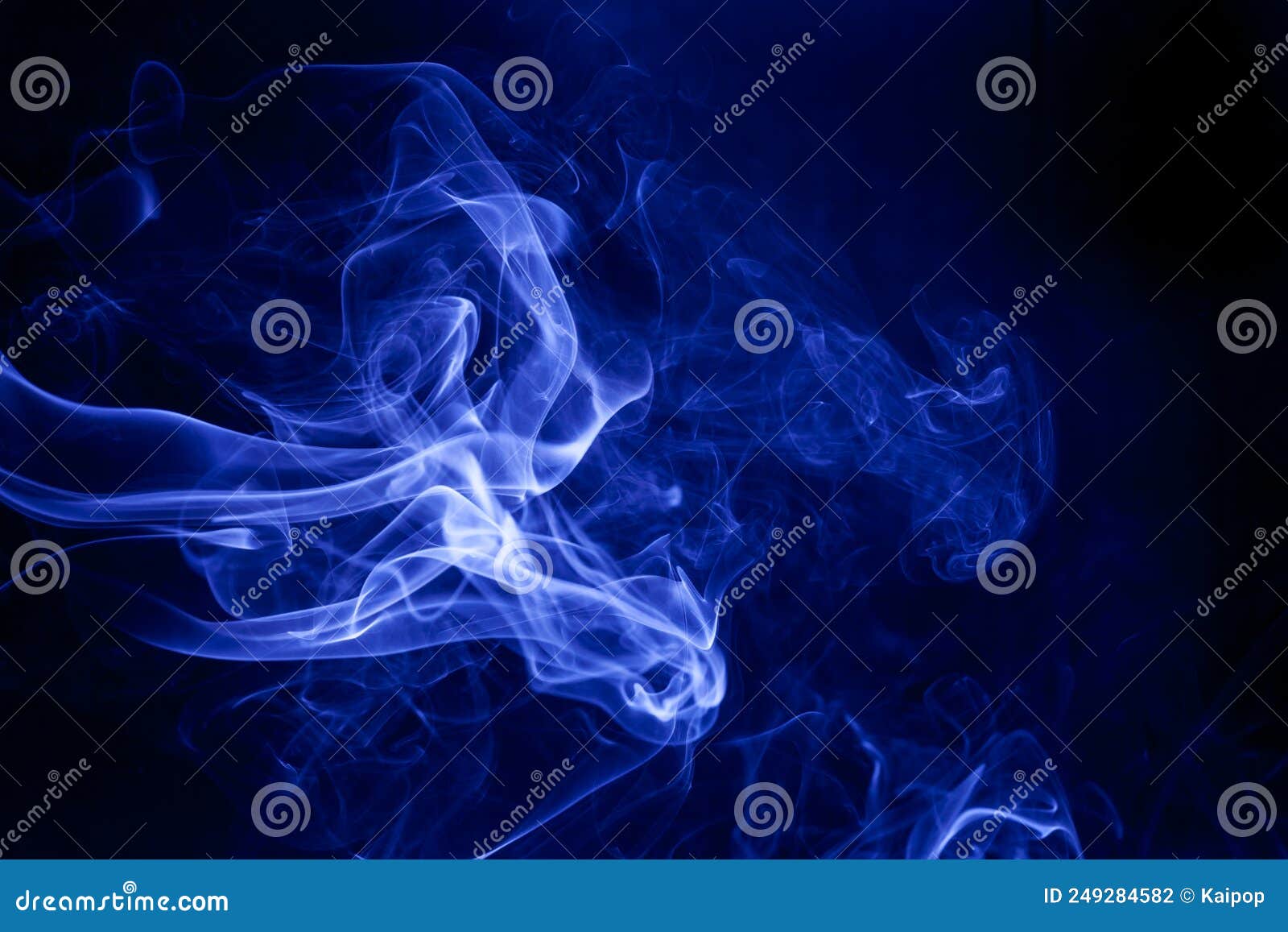 Blue Smoke on a Black Background Stock Photo - Image of smoke, shape ...