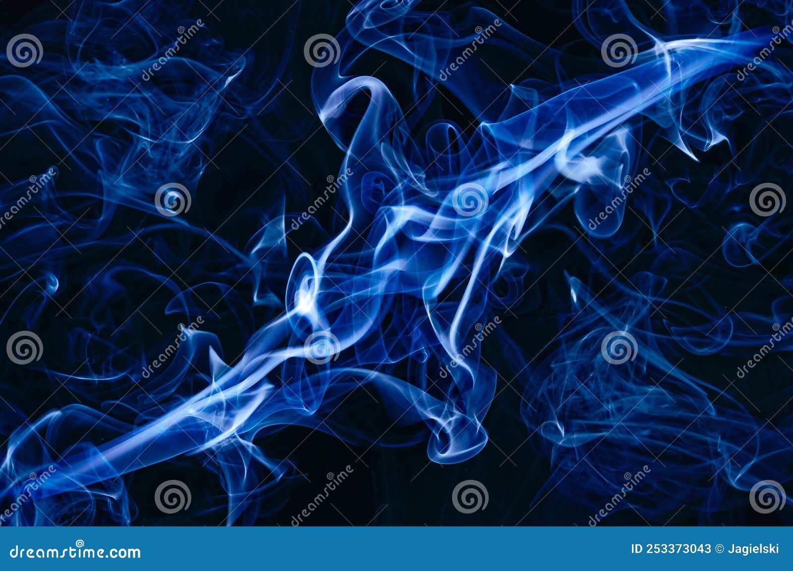 Blue Smoke on Black Background Stock Image - Image of shaded, elegant ...