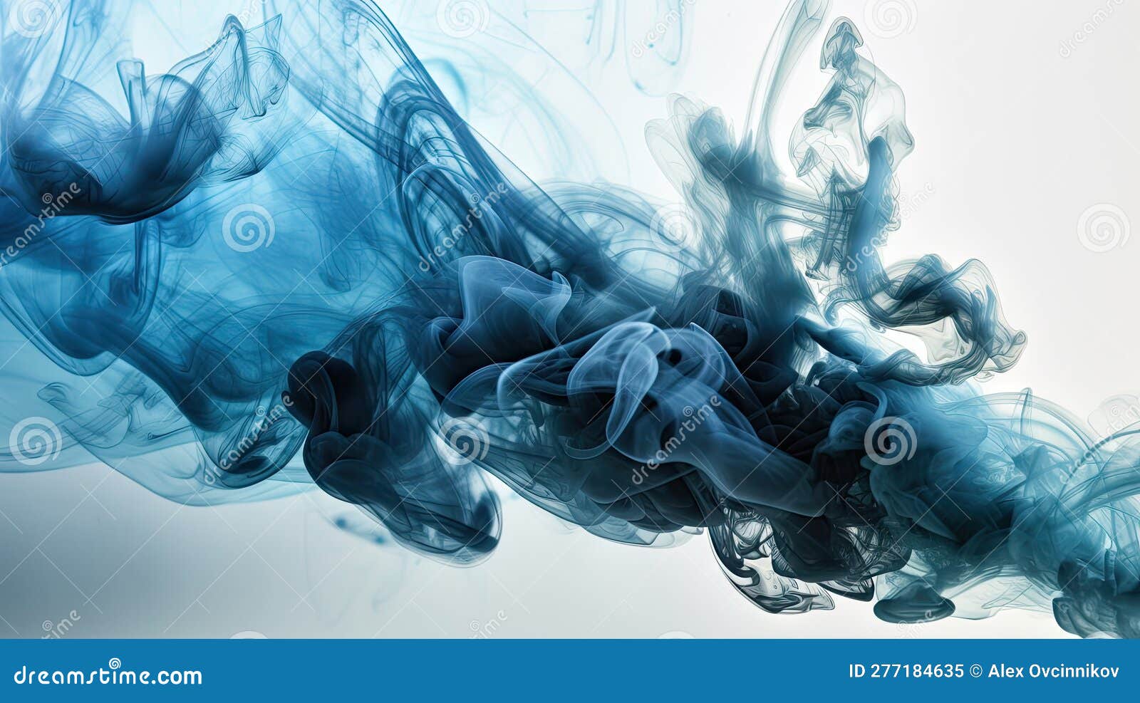 Blue Smoke Brush Strokes for Creative Design Projects. Stock ...
