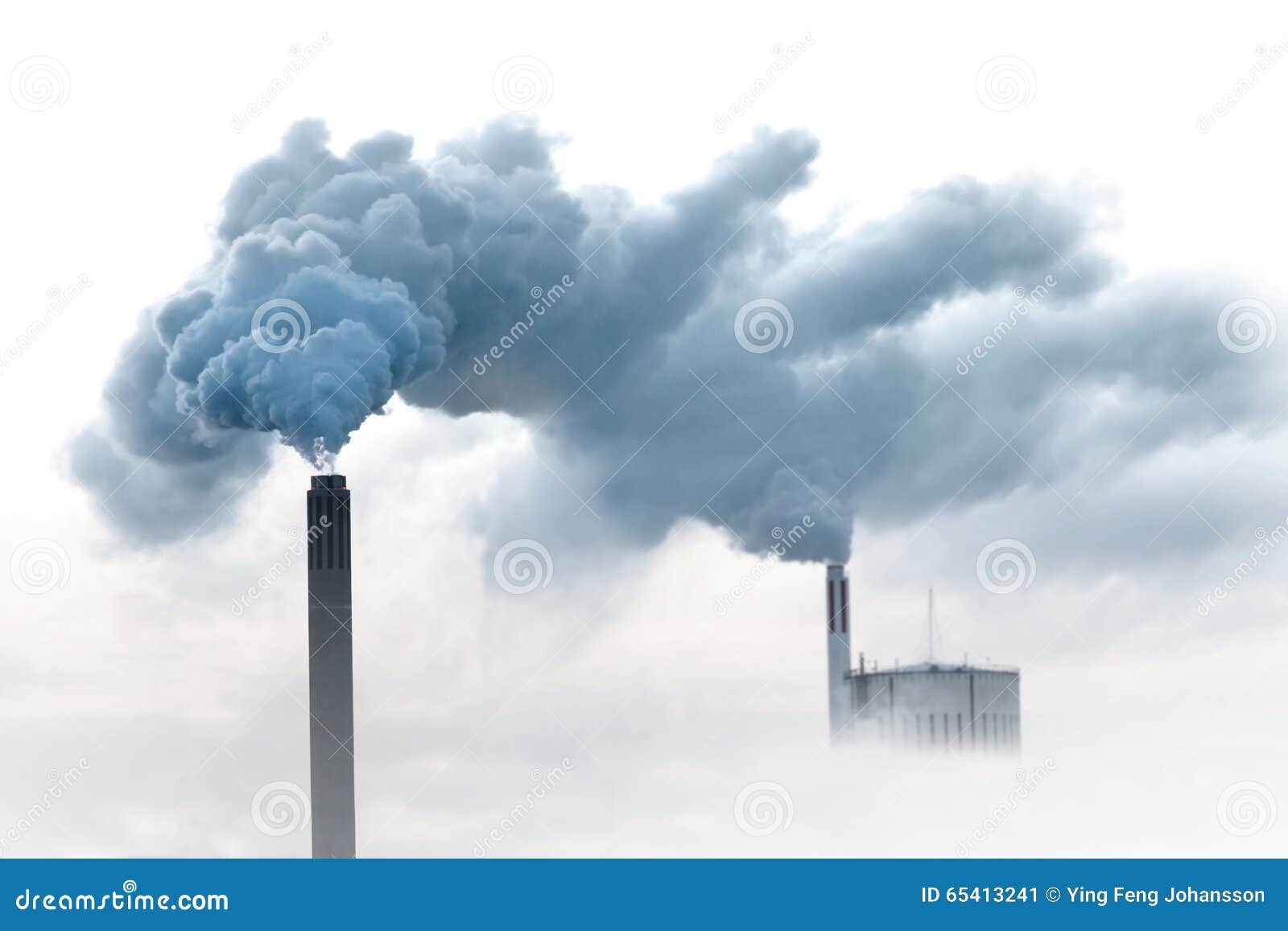 Blue smoke from chimneys stock image. Image of toxic - 65413241