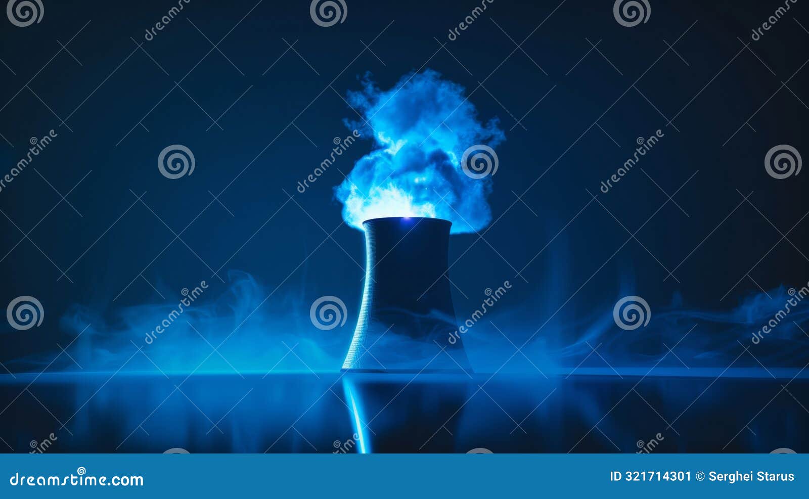 A Blue Smoke Coming Out of a Nuclear Reactor, AI Stock Image - Image of ...