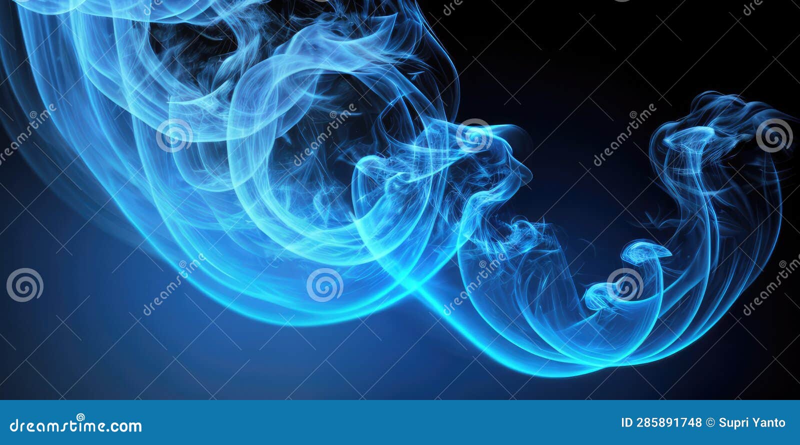 Blue Smoke on Dark Backdrop for Background Stock Illustration ...