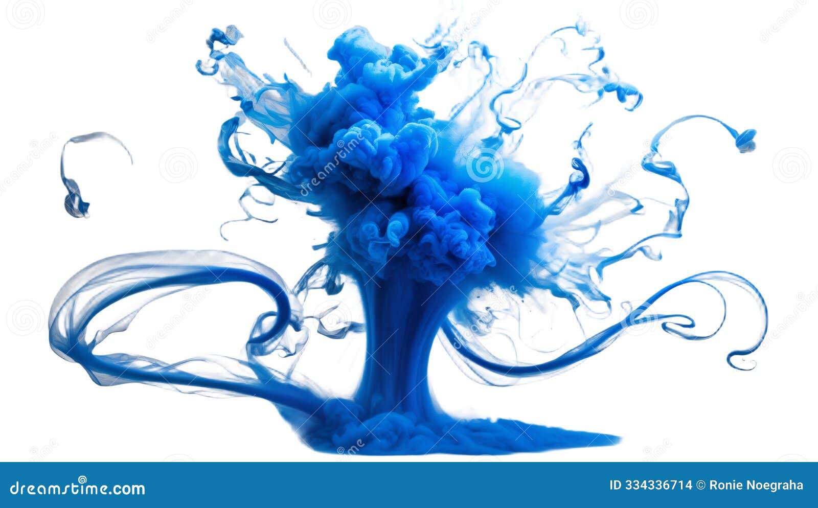 A Blue Smoke Explosion Border Isolated on White Background Stock ...