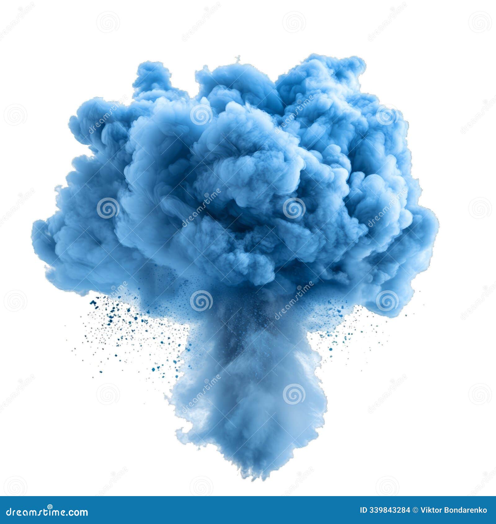 Blue Smoke Explosion on White Background Stock Photo - Image of blue ...