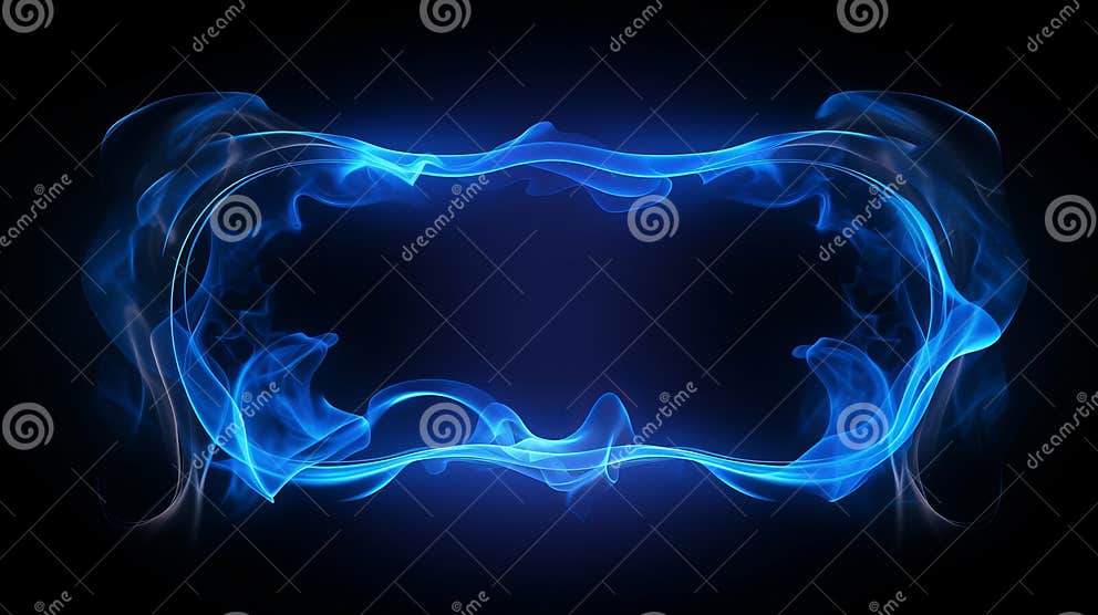 A Blue Smoke Frame on a Black Background Stock Image - Image of ...