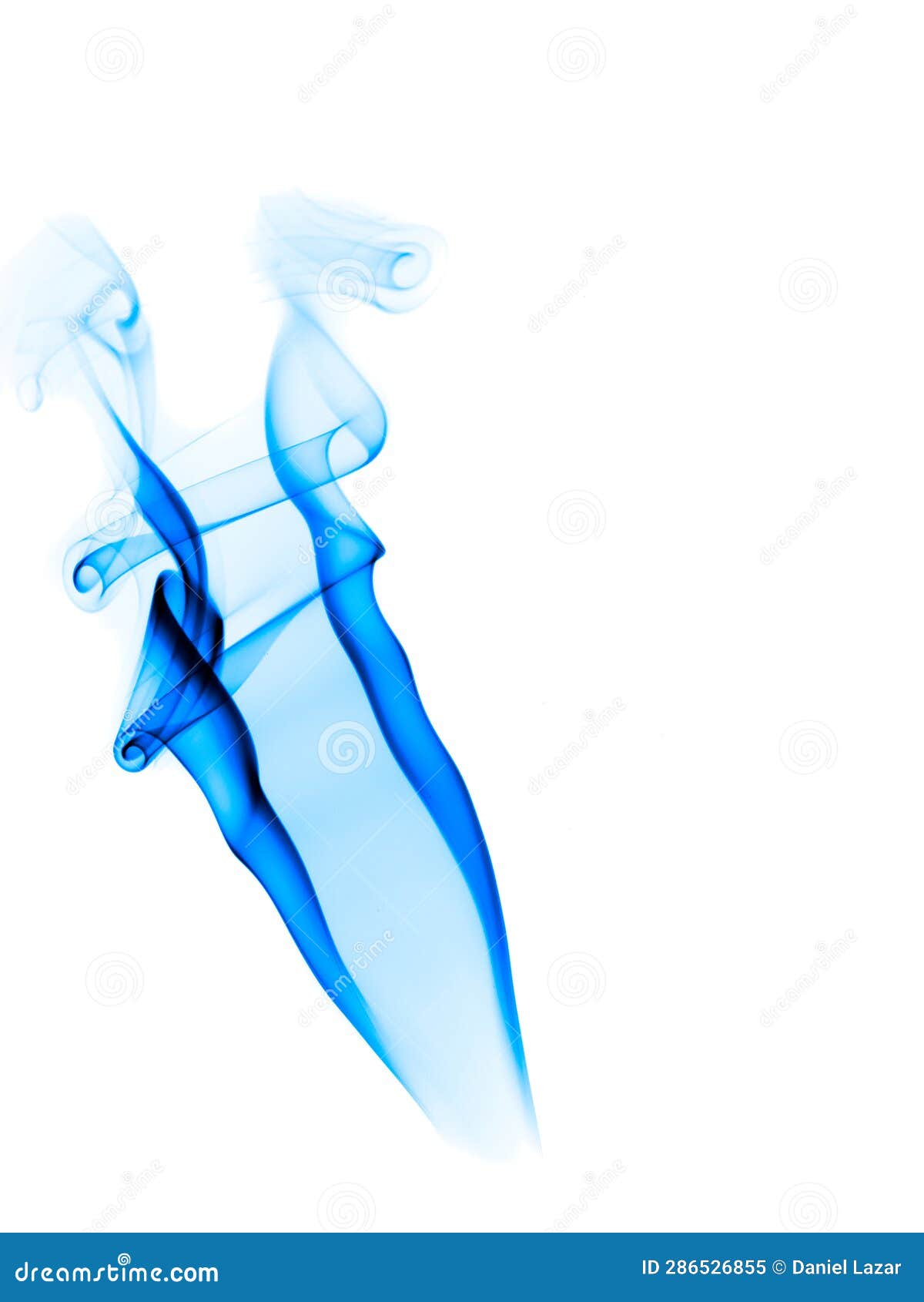 Blue Smoke Motion on White Background, Fire Design Stock Image - Image ...