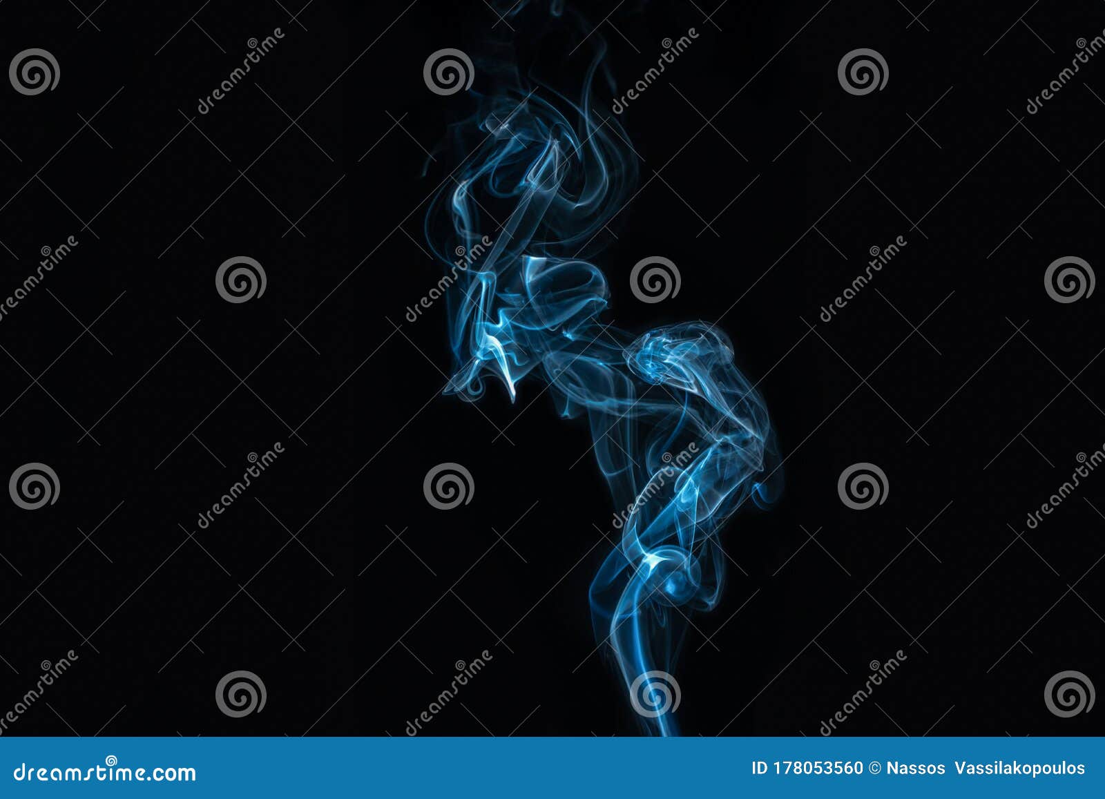 Blue Organic Abstract Dynamic Unique Smoke Pattern Stock Photo - Image ...