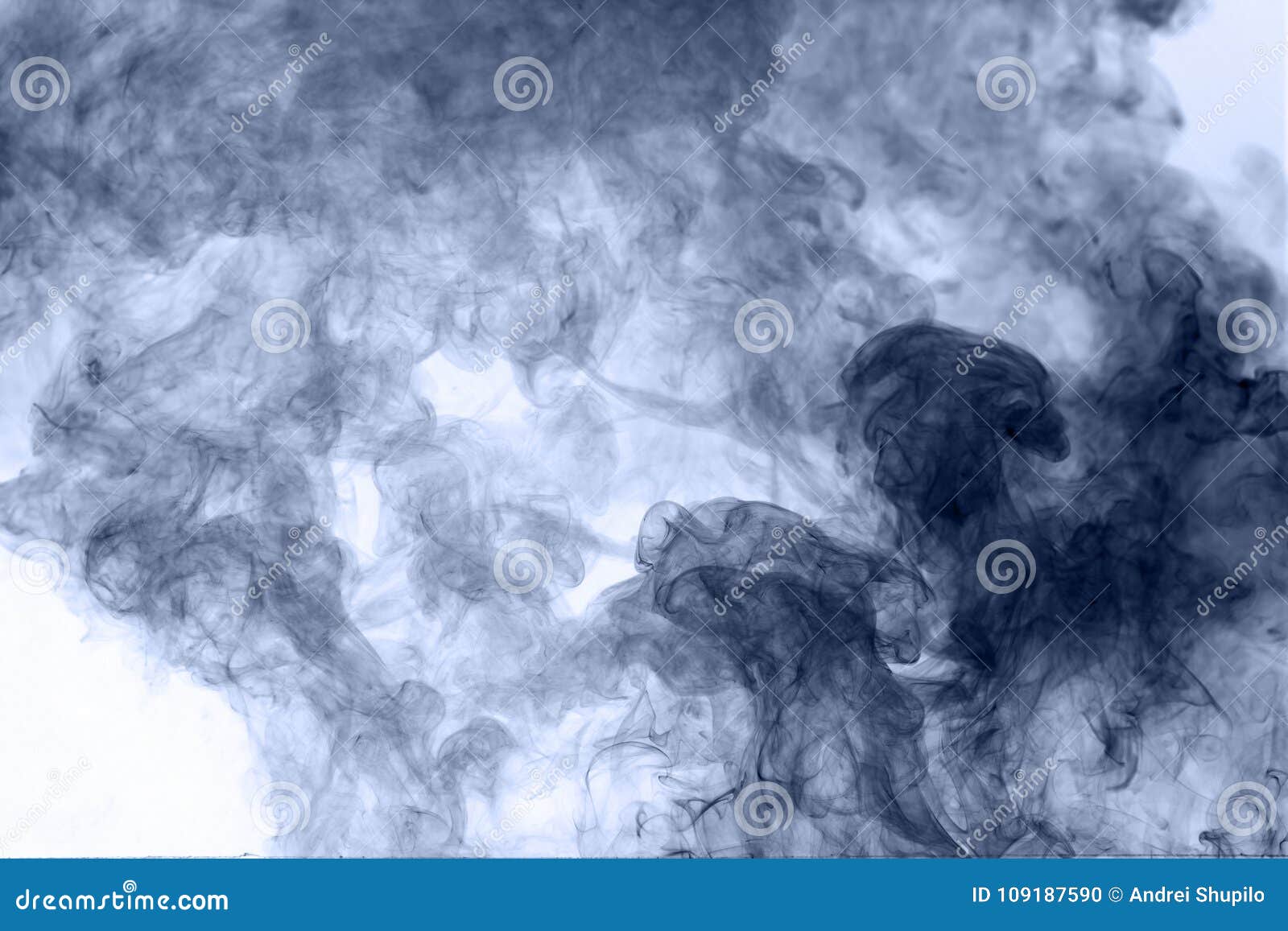 Blue Smoke on a White Background. Inversion Stock Photo - Image of ...