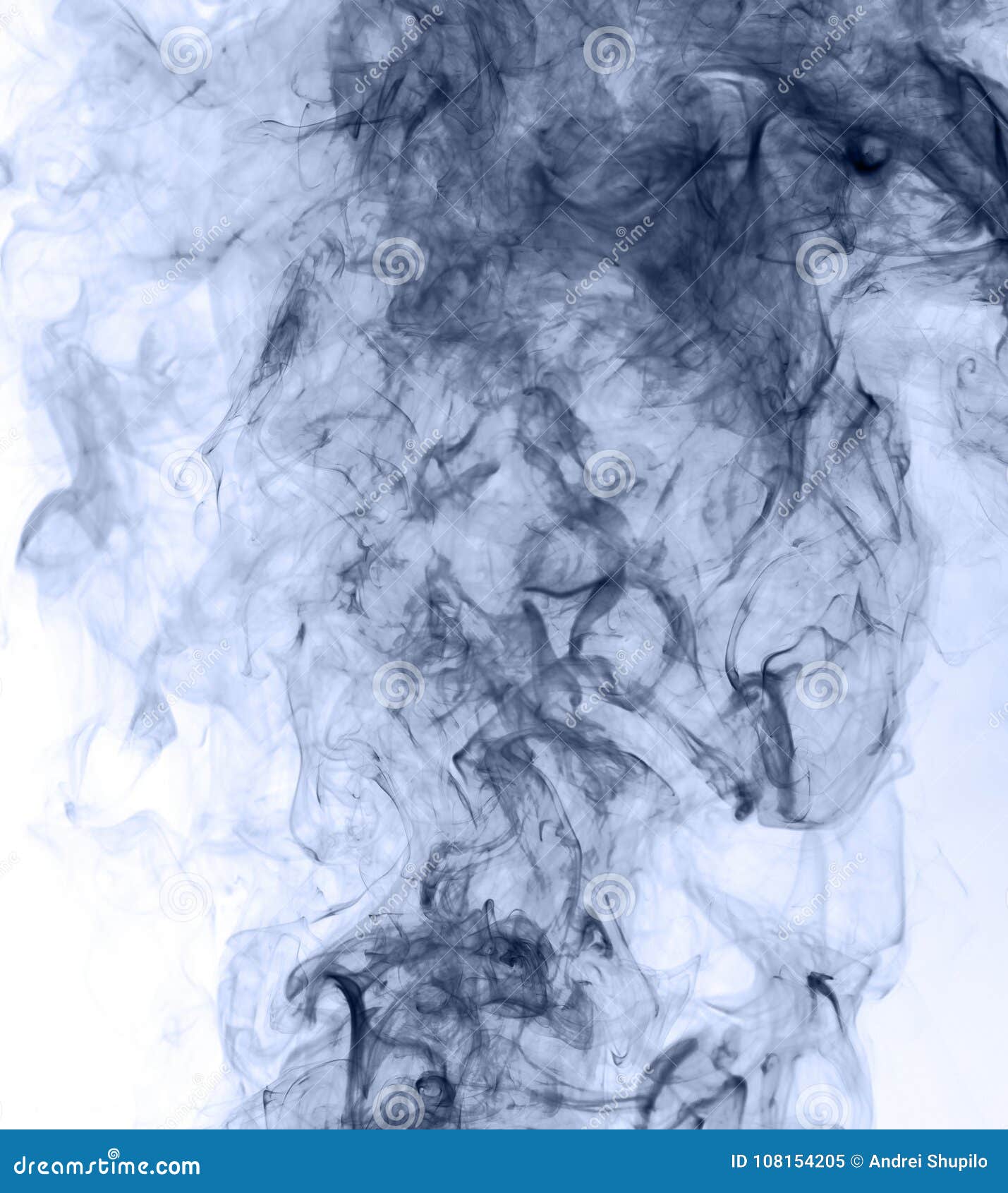 Blue Smoke on a White Background. Inversion Stock Image - Image of ...