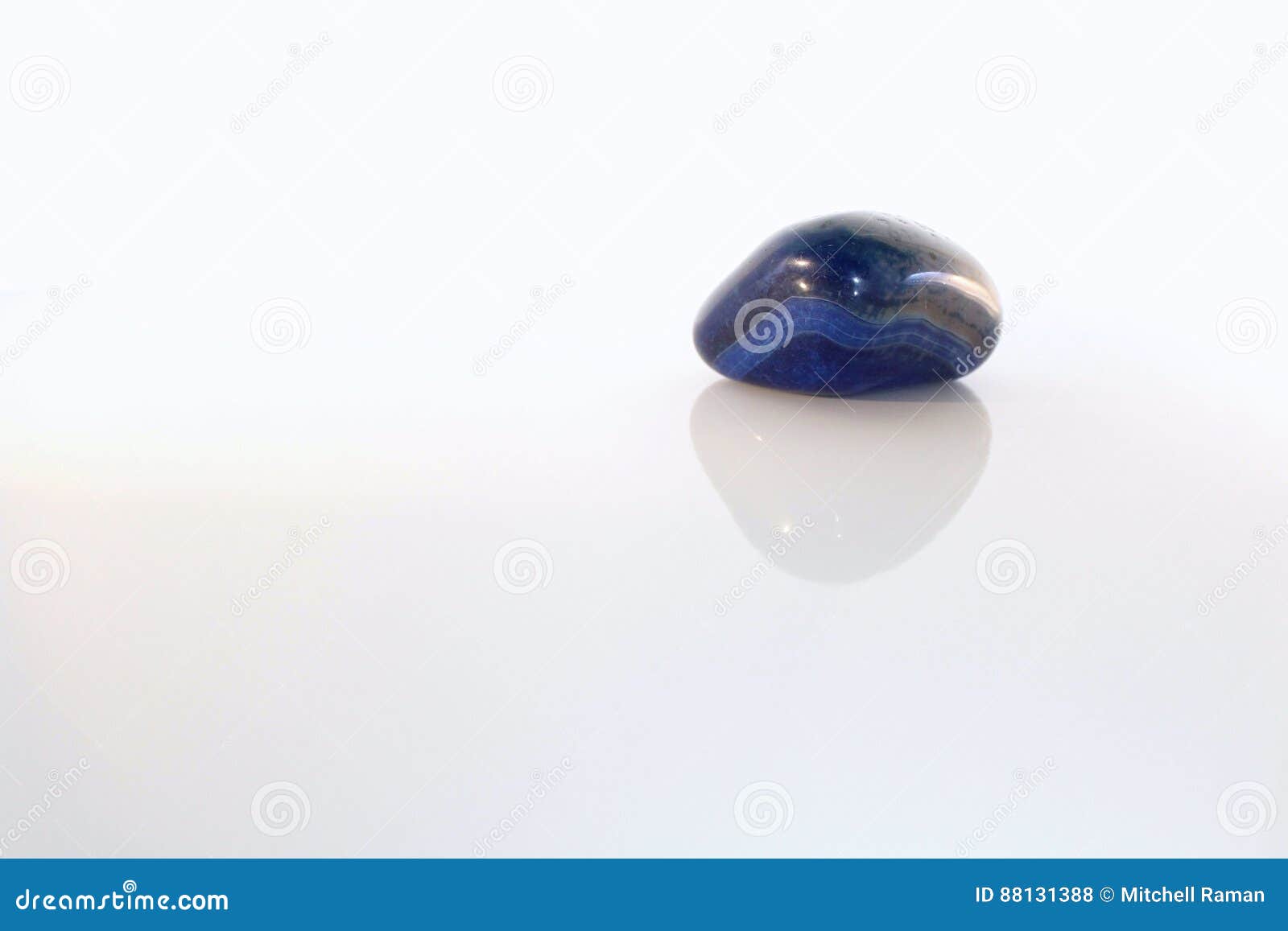 Blue Smooth Gem Stone stock photo. Image of pattern, pebble - 88131388