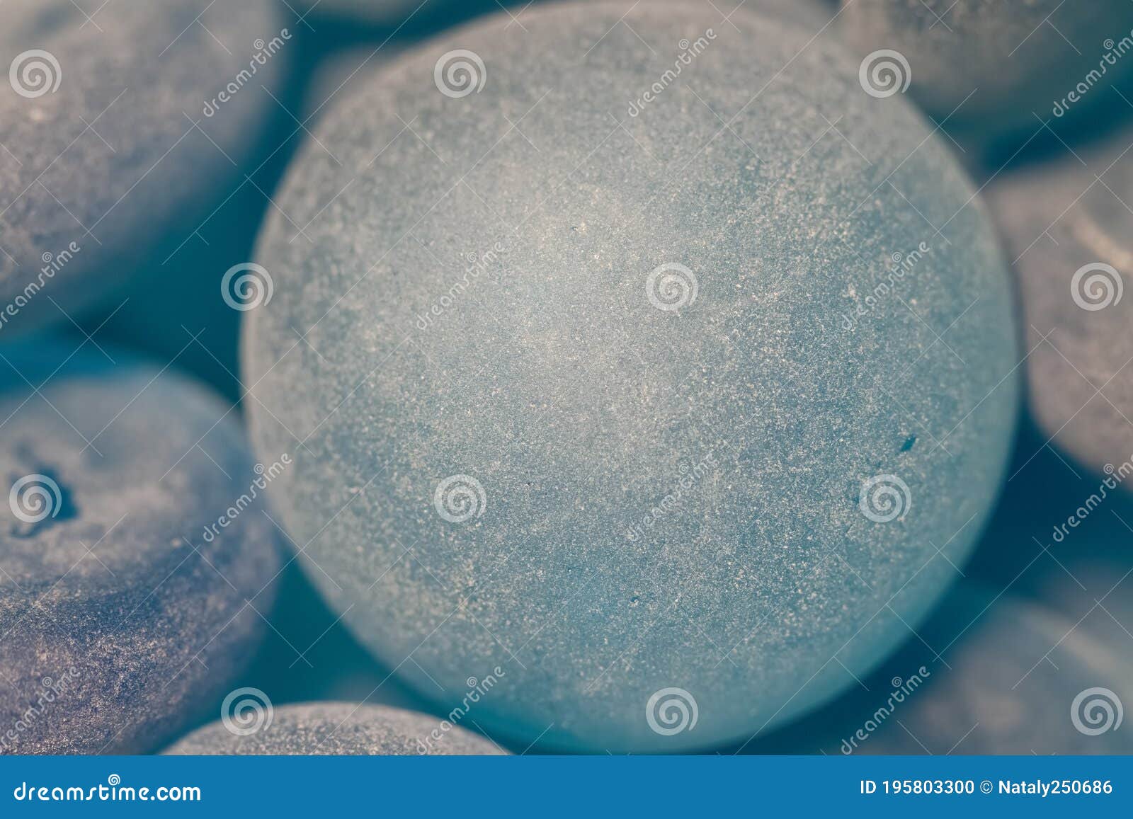 Blue Smooth Polished Glass Stones Round Forms Macro Stock Photo - Image ...