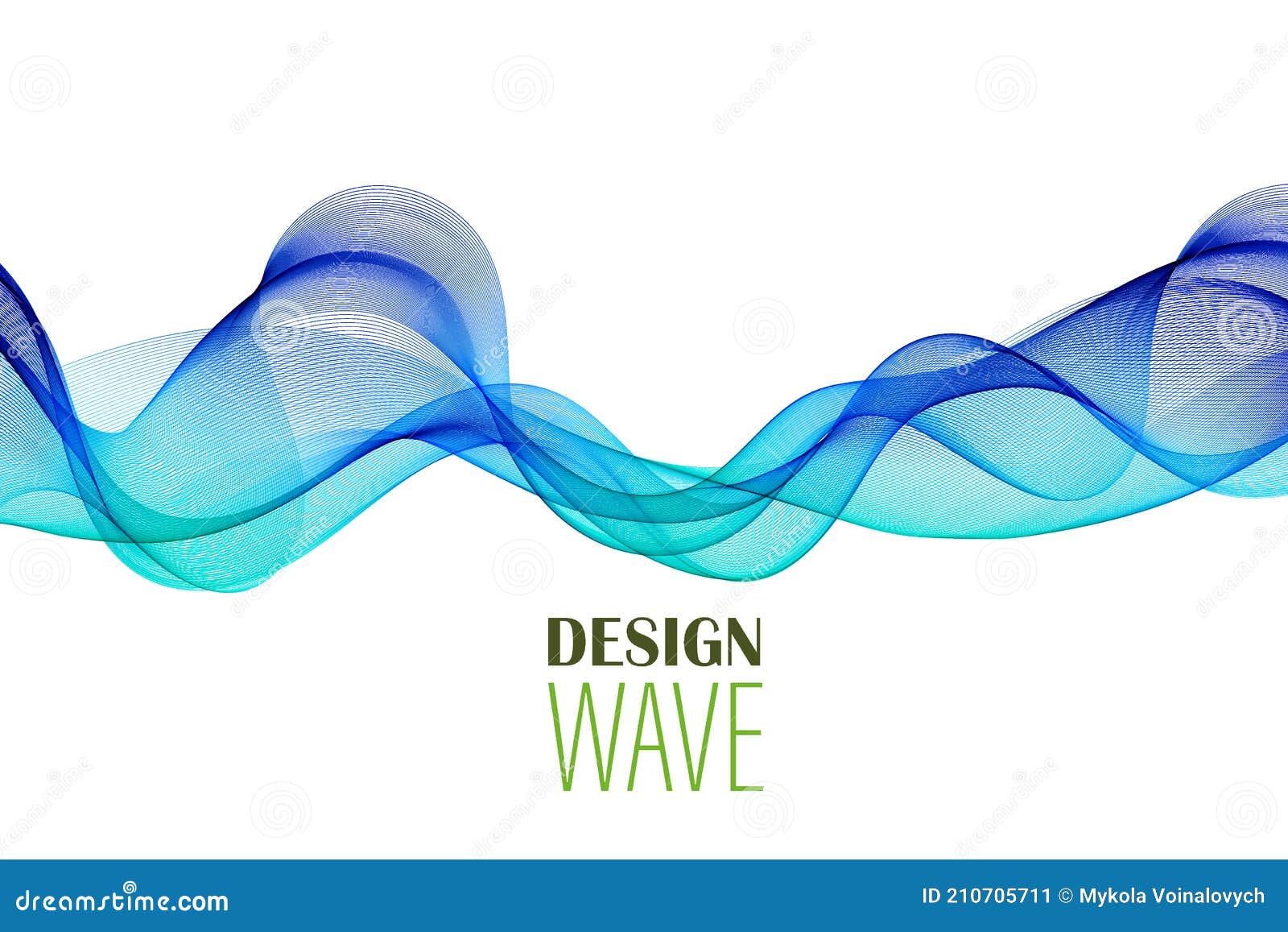 Blue Smooth Vector Wave. Abstract Background, Design Element Stock ...