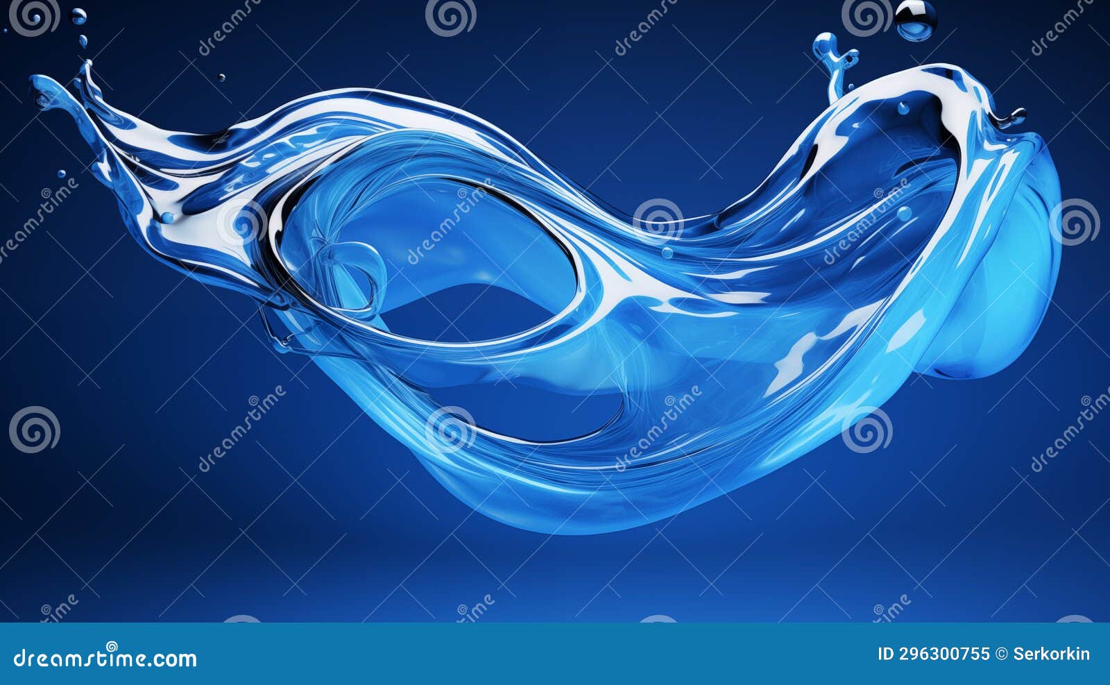 Blue Smooth Water Waves of Liquid Abstract Background. Bright Glossy ...