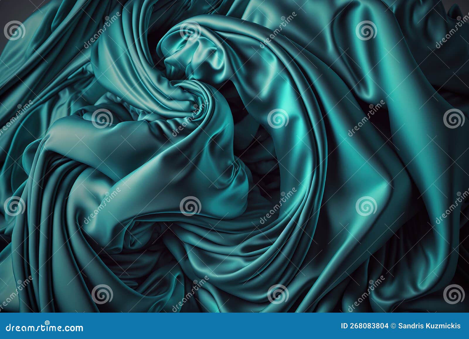 Blue Smooth Wrinkled Silk. Generative AI Stock Illustration ...
