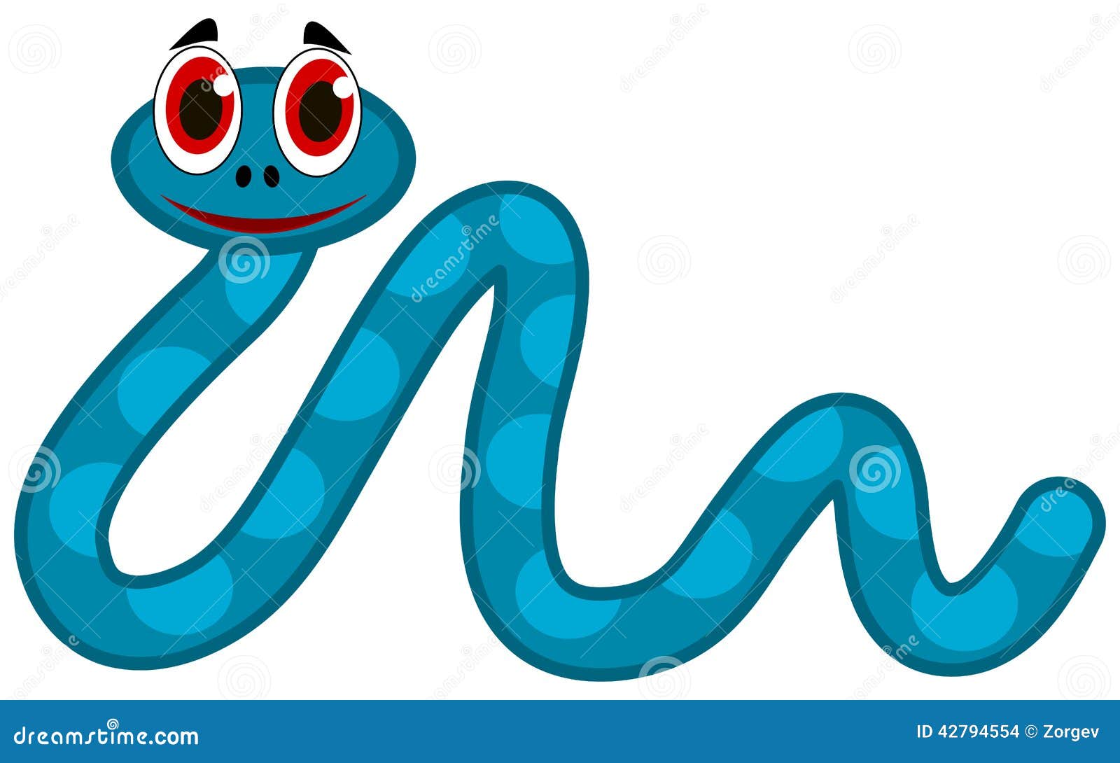 A blue snake stock illustration. Illustration of animal - 42794554