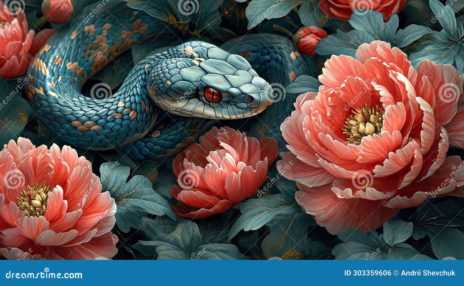 Blue Snake Serpent Magic: Modern Blue Snake Skin Background For ...