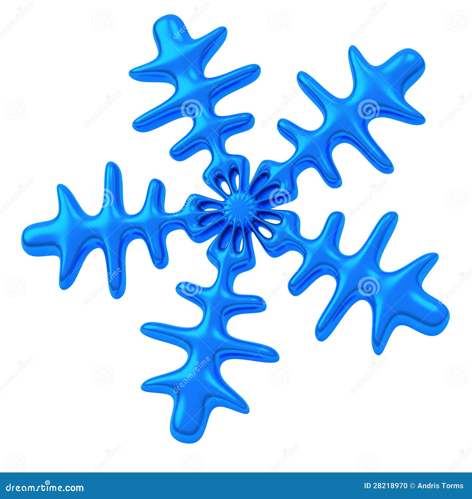 Blue snowflake, 3d icon stock illustration. Illustration of abstract ...