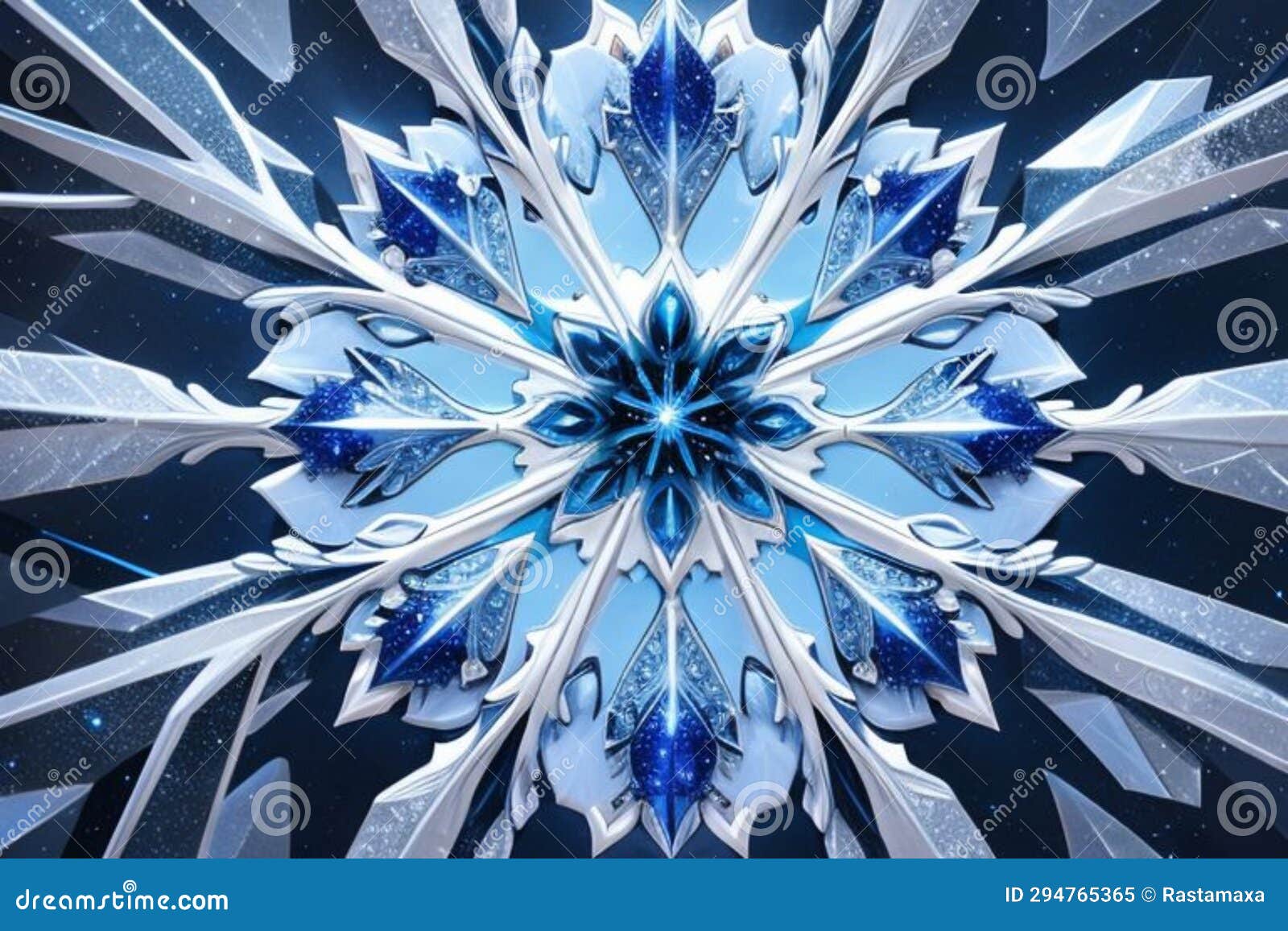 Blue Snowflake,abstract of Different Colors, Gems, Background, AI ...