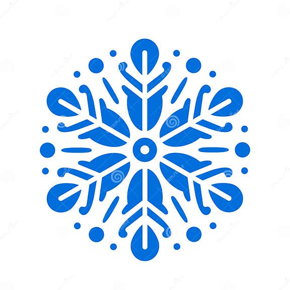 Blue Snowflake Icon on White Background. Flat Vector Illustration ...