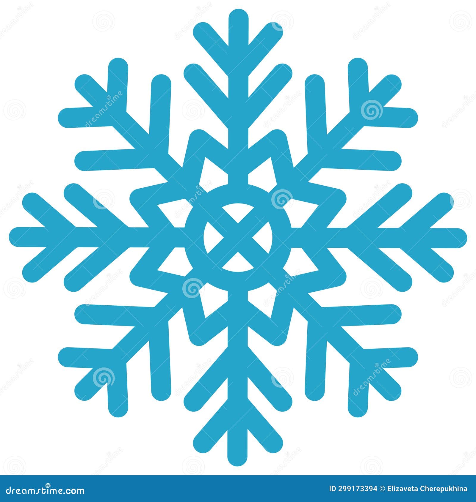 Blue Snowflake Icon on White Background Stock Vector - Illustration of ...