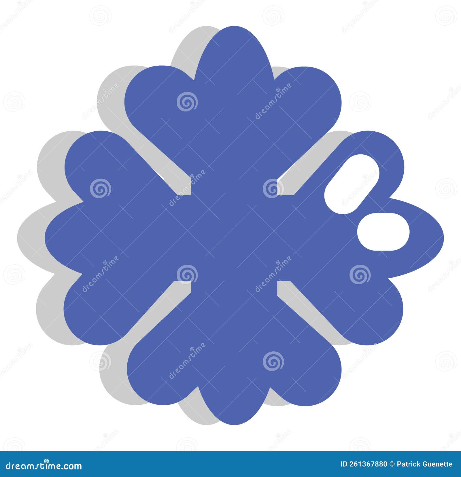 Blue snowflake, icon stock vector. Illustration of flake - 261367880