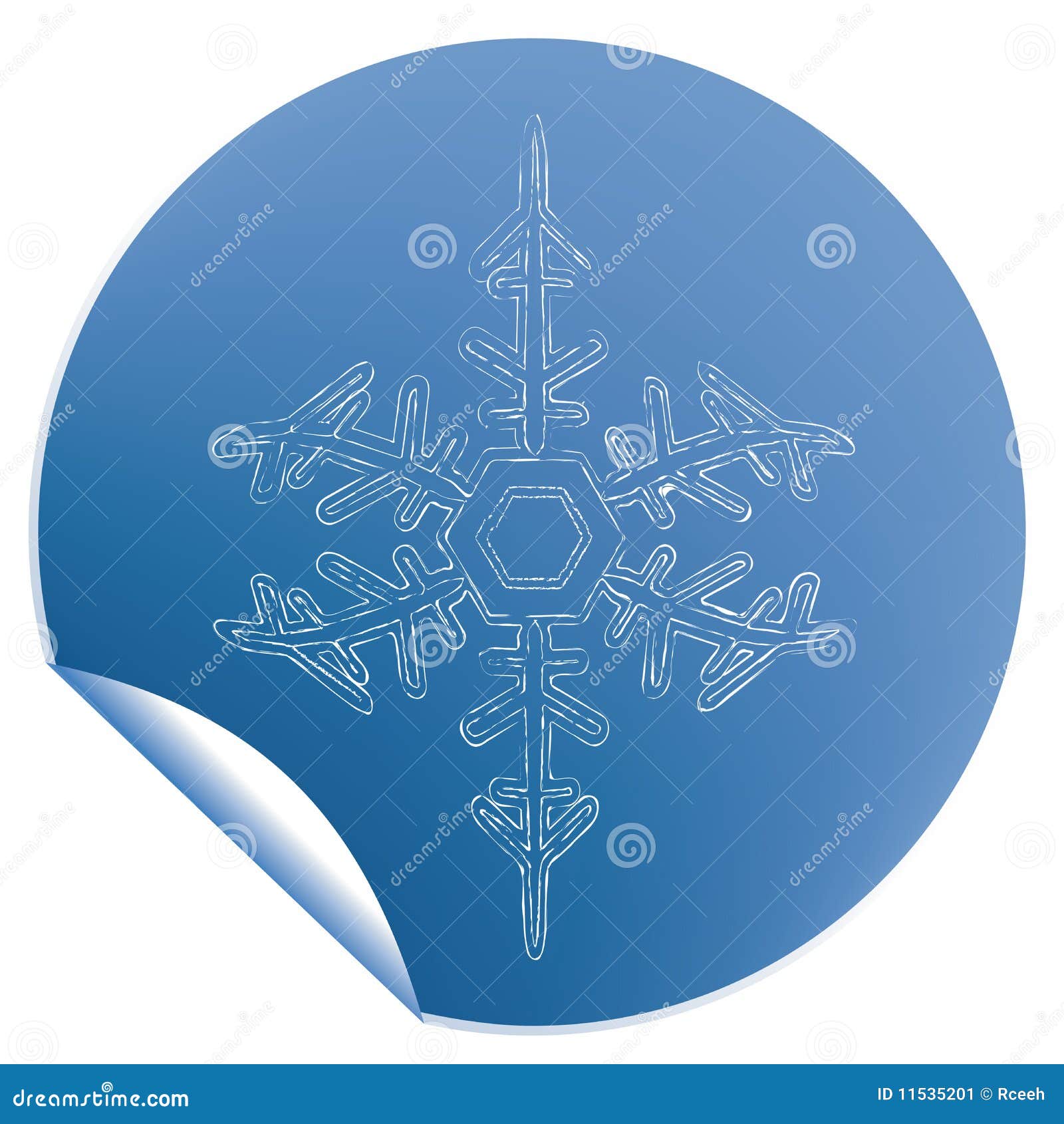 Blue snowflake label stock vector. Illustration of collection - 11535201