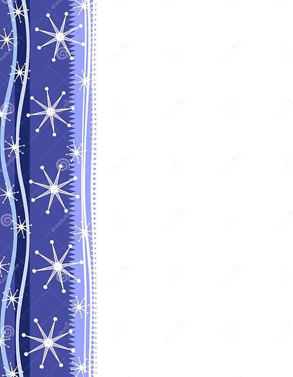 Blue Snowflake Page Border stock illustration. Illustration of ...