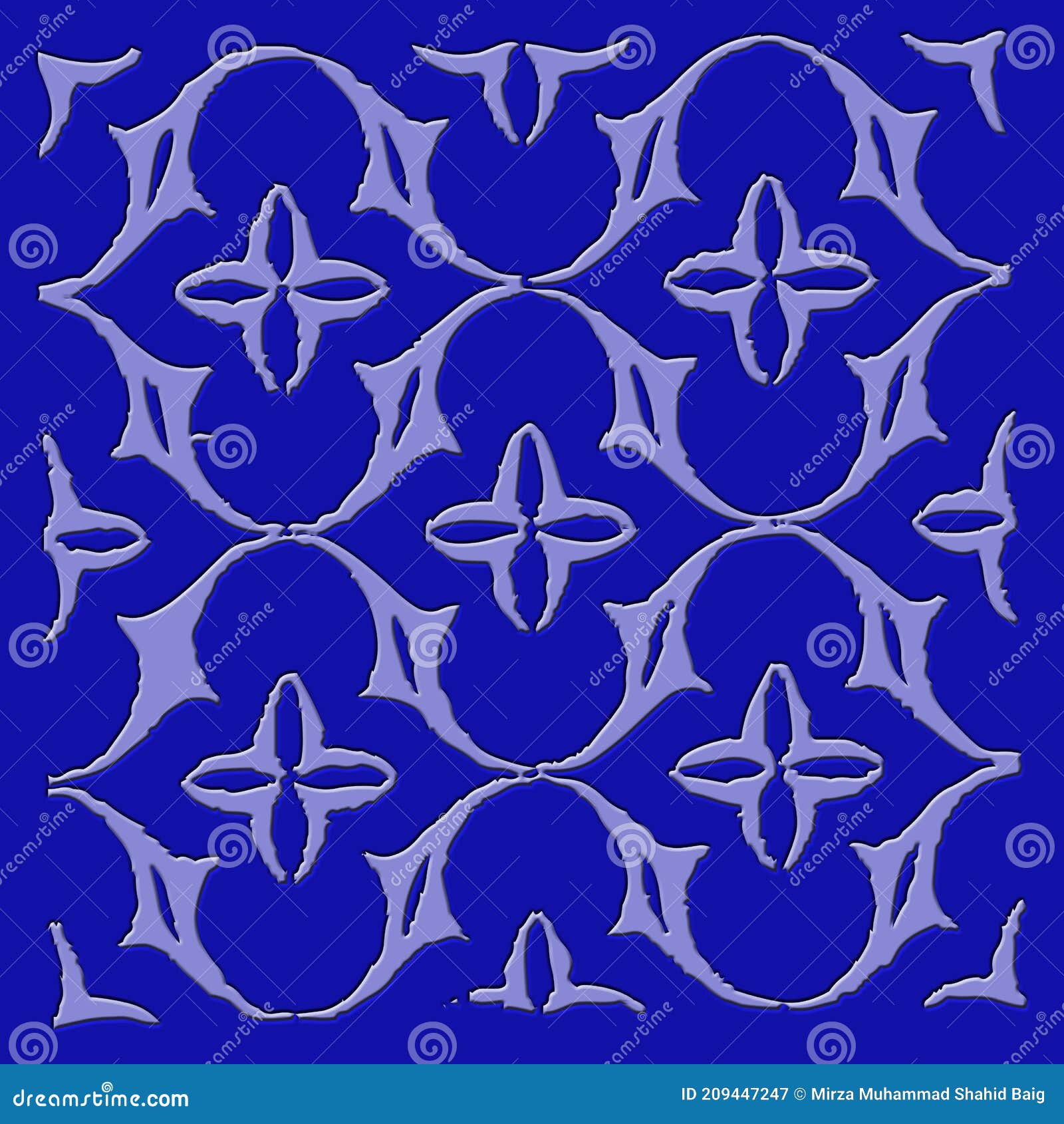 Blue Snowflake Pattern Tile Design Template Framework Set 5 Stock ...