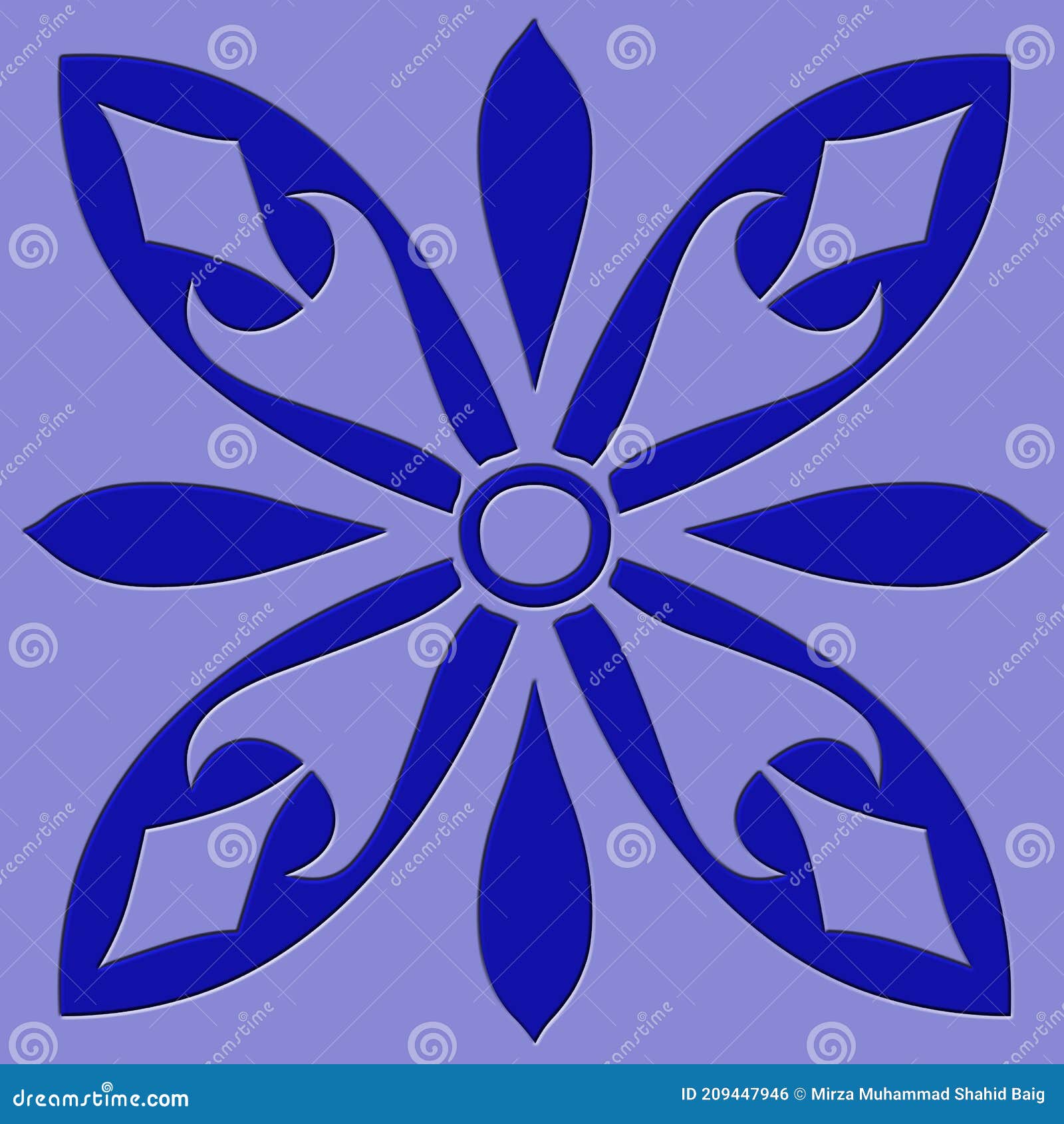 Blue Snowflake Pattern Tile Design Template Framework Set 5 Stock ...