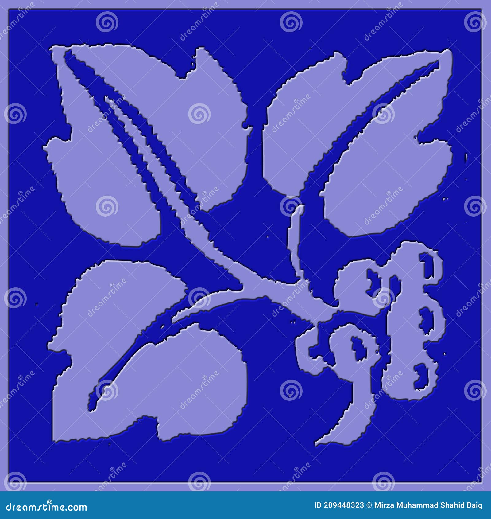 Blue Snowflake Pattern Tile Design Template Framework Set 5 Stock ...