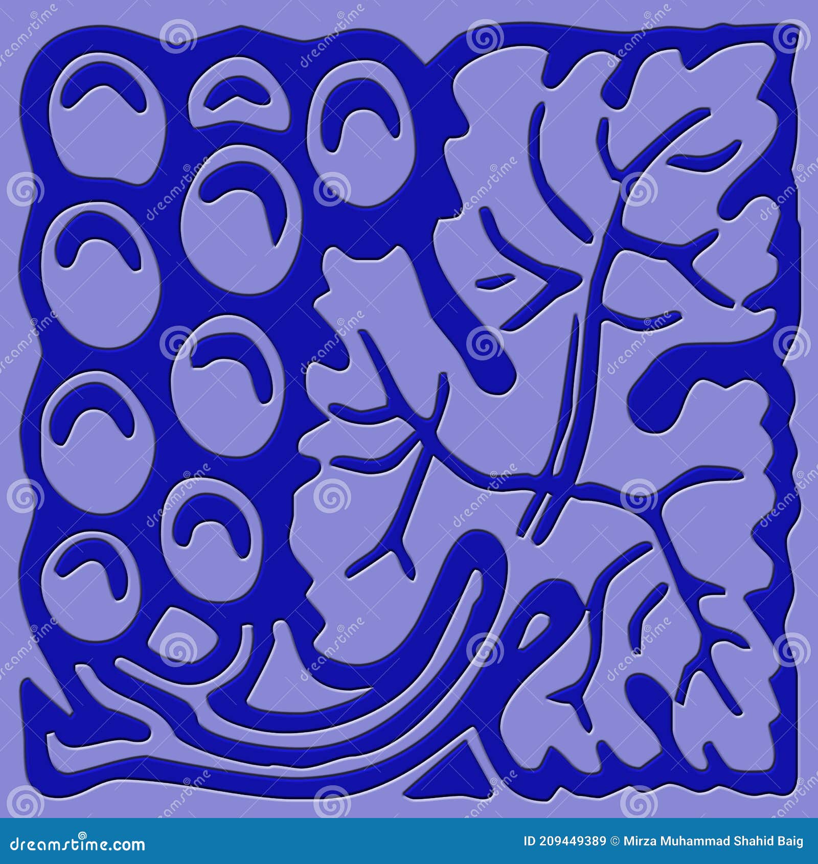 Blue Snowflake Pattern Tile Design Template Framework Set 5 Stock ...