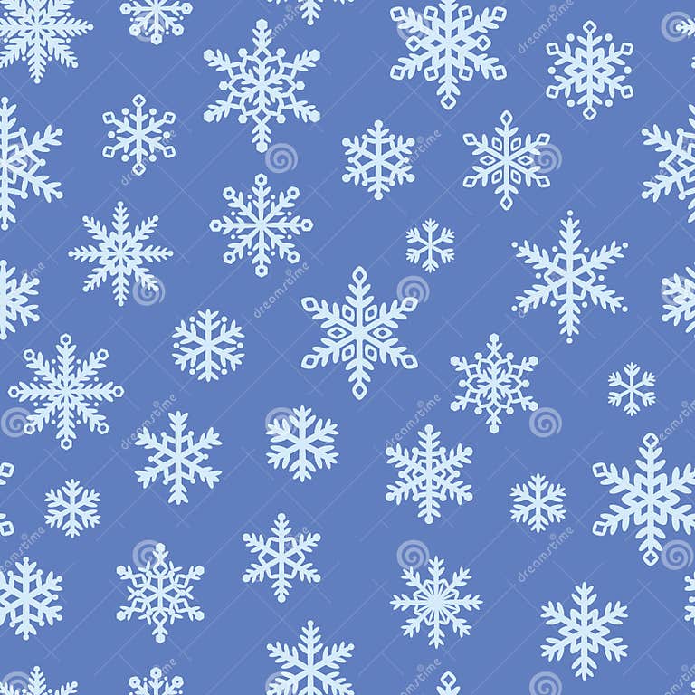 Blue Snowflake Seamless Repeat Pattern Design, Winter Background Stock ...