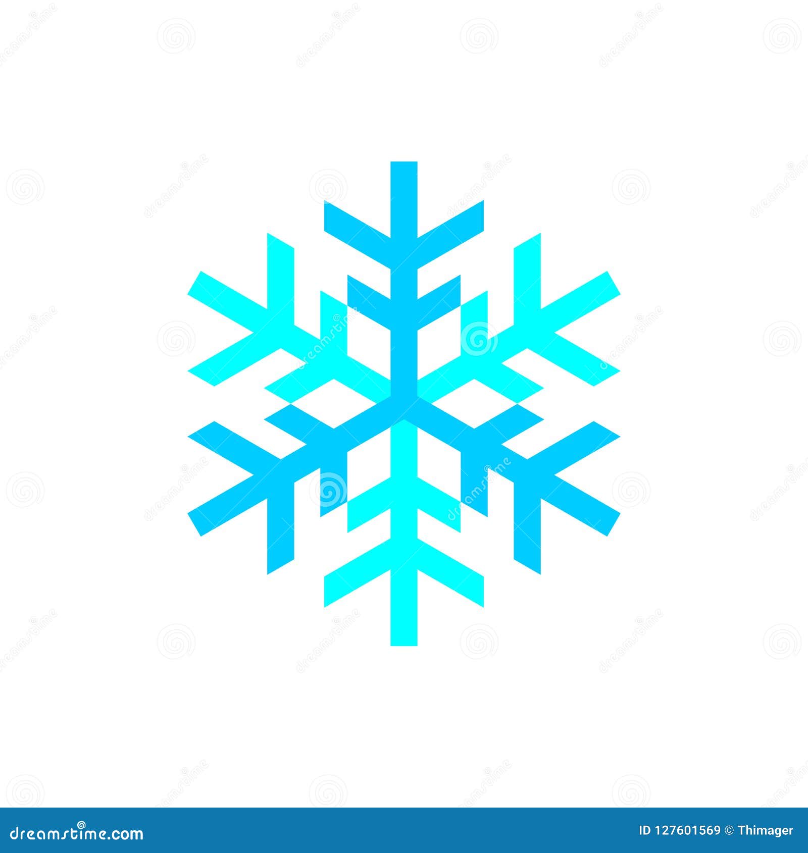 Blue Snowflake Symbol on White Background. Stock Illustration ...