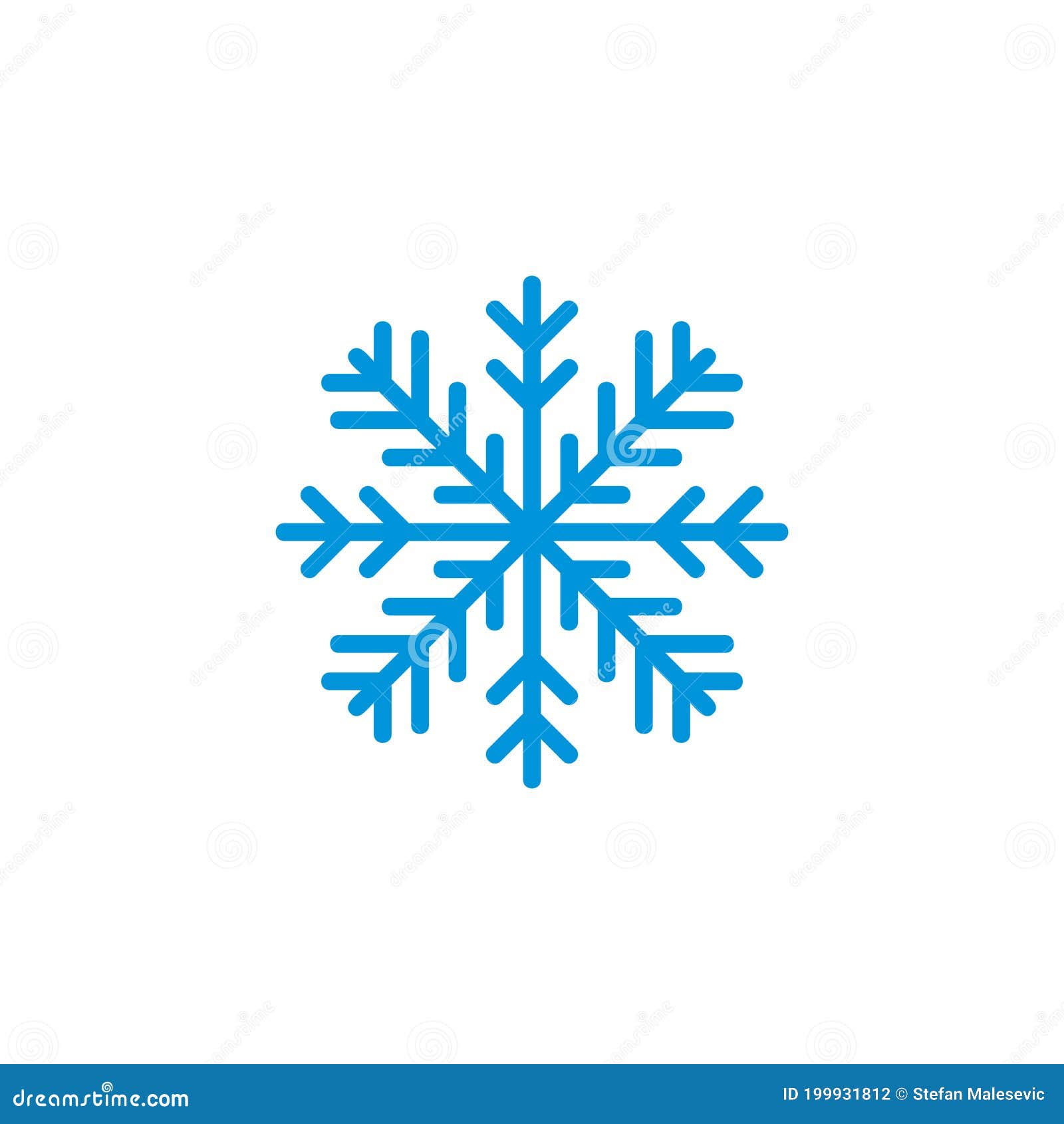 Blue snowflake stock vector. Illustration of drawing - 199931812