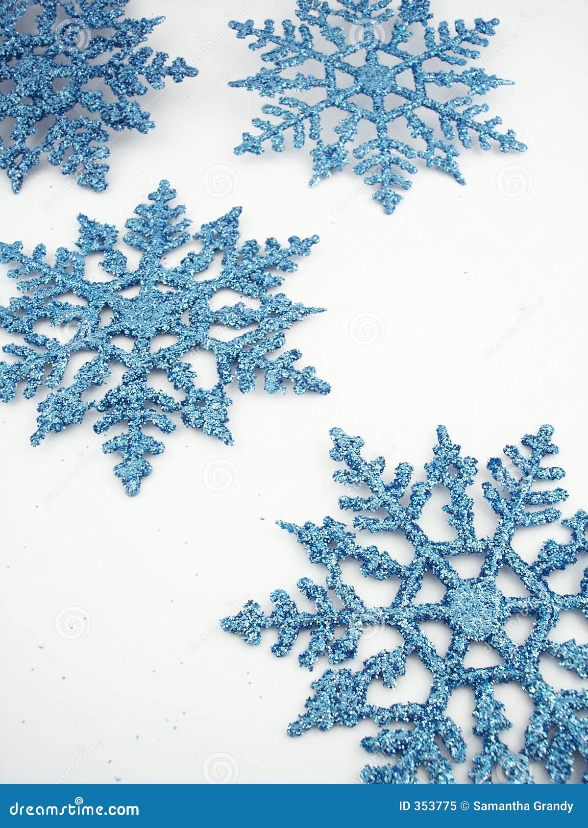 Blue Snowflakes 3 stock image. Image of tree, bright, winter - 353775